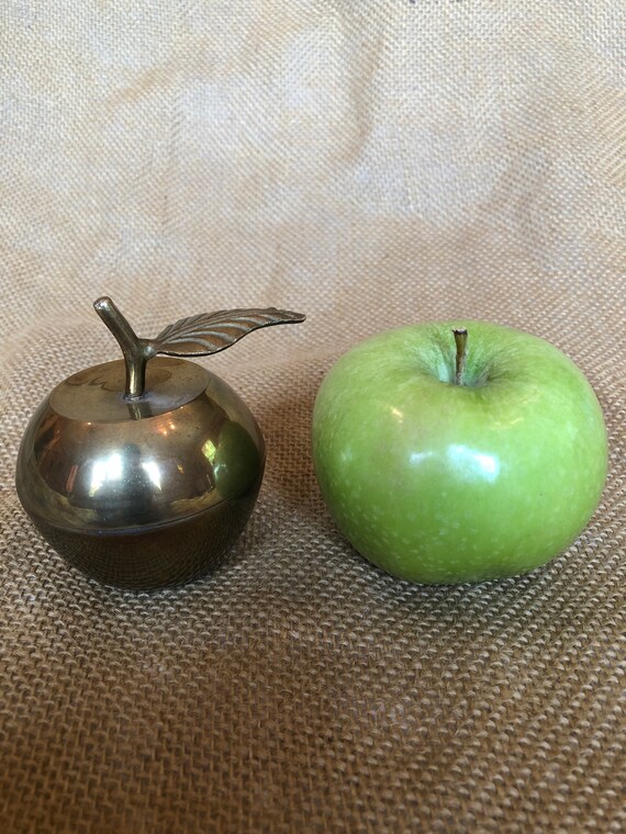 Vintage brass apple container box | Etsy