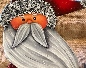 Vintage Farmhouse Style Rustic Wood Folk Art Santa Christmas | Etsy