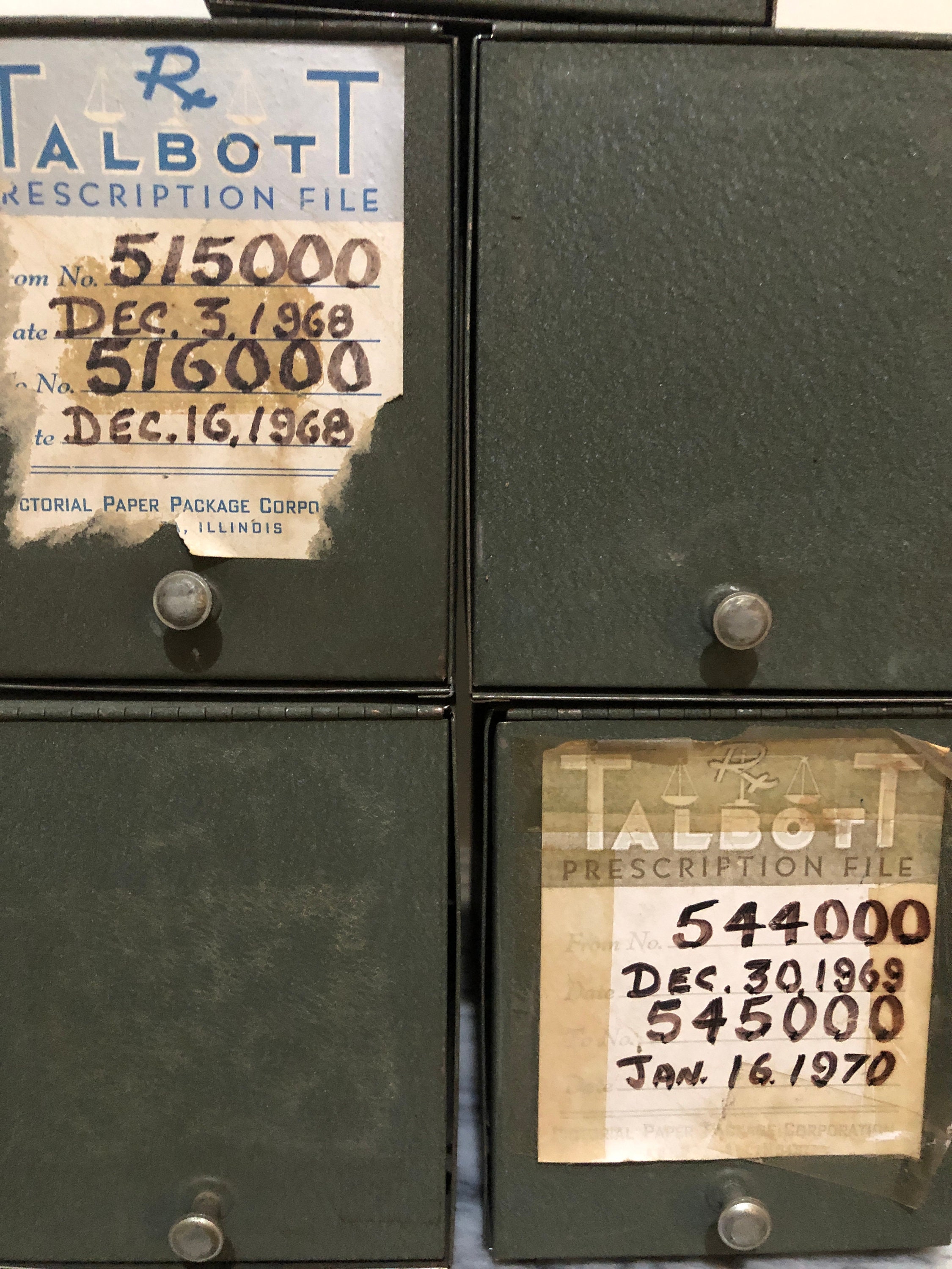 Vintage industrial military green prescription file boxes | Etsy