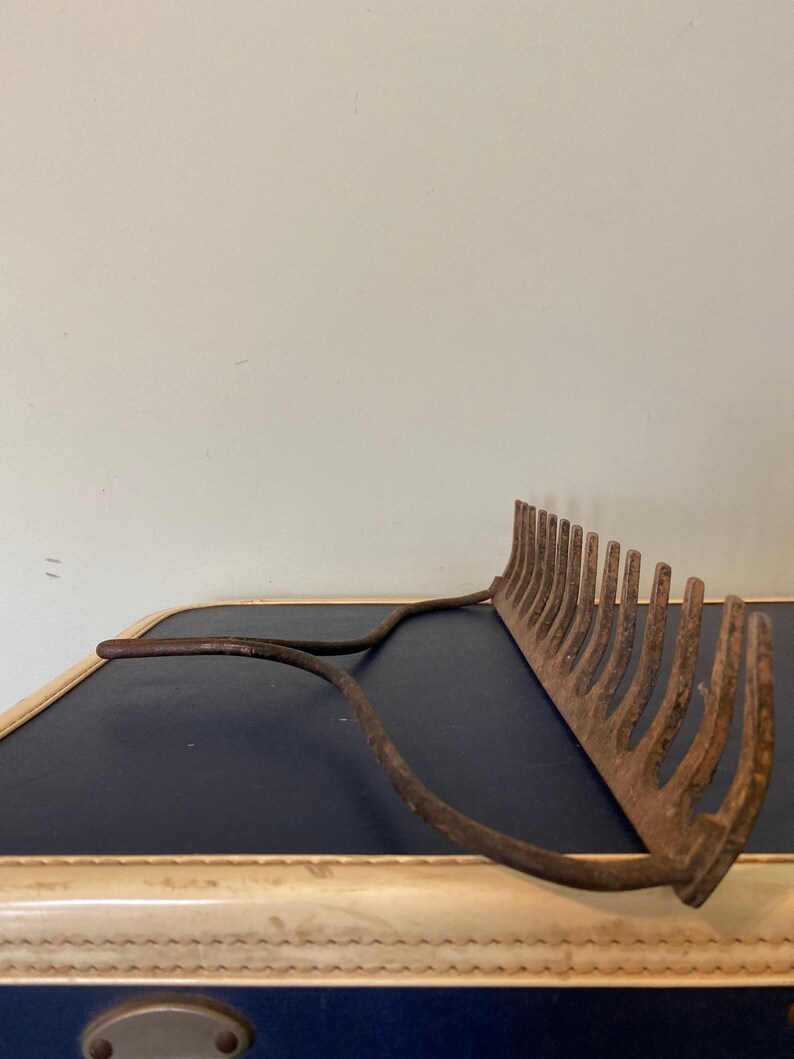 Antique rustic rusty metal rake head for farmhouse decor or | Etsy