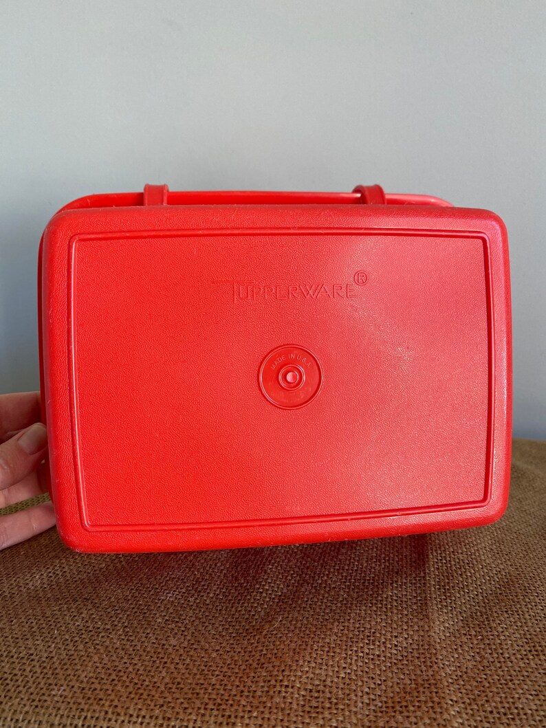 Vintage Orange/red Rectangle Box With Handles - Etsy