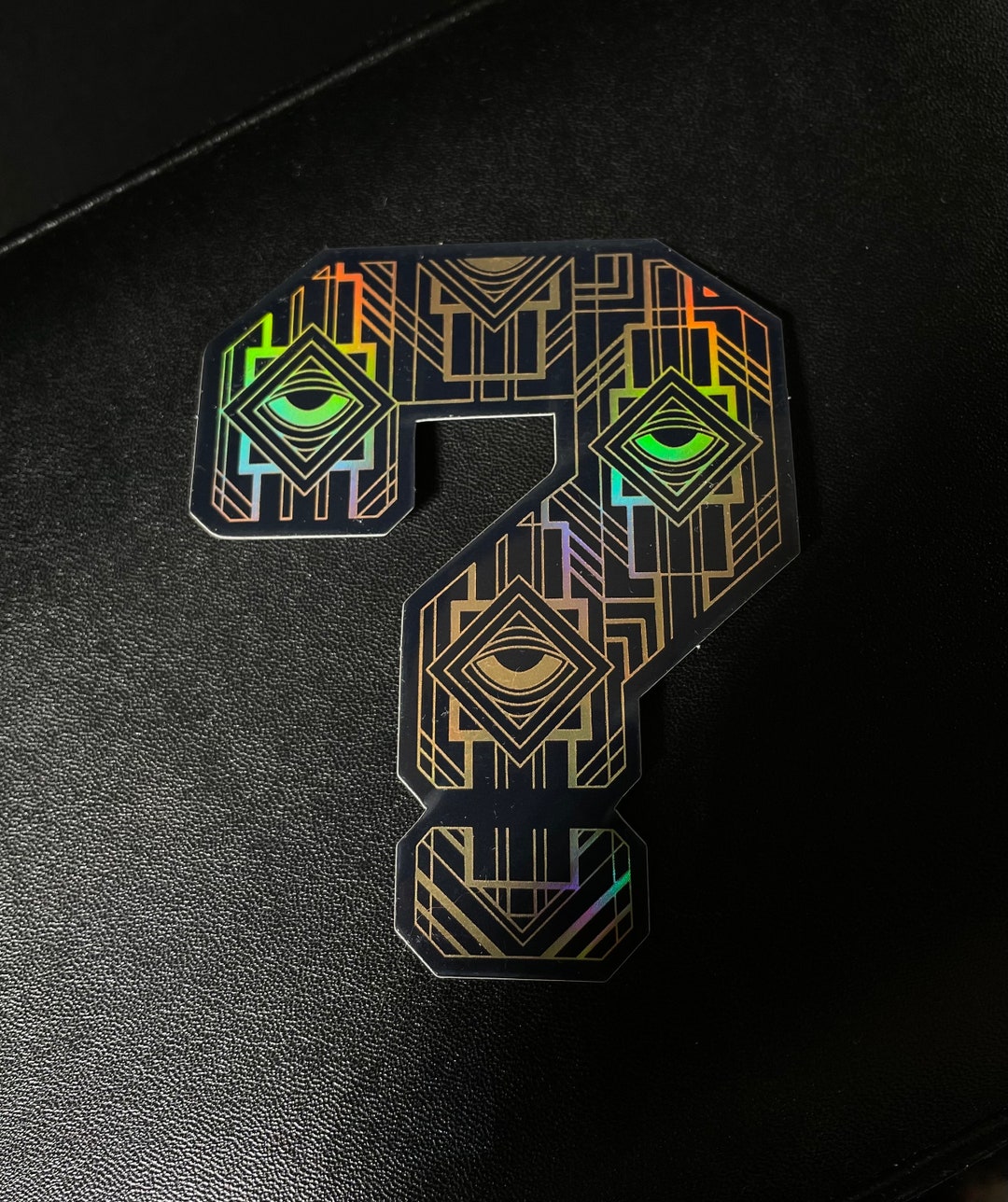 Holographic Tipper Question Mark Art Deco Waterproof Sticker 3.5 - Etsy