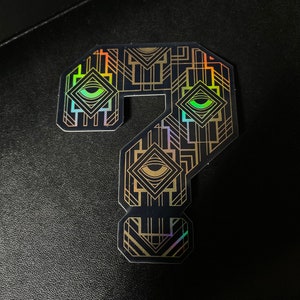 Holographic Tipper Question Mark Art Deco Waterproof Sticker 3.5 - Etsy