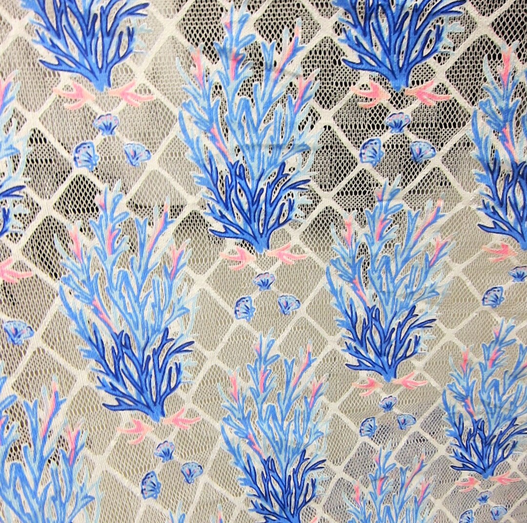 1.6 Yards Coral Reefs Lace Fabric RARE - Etsy