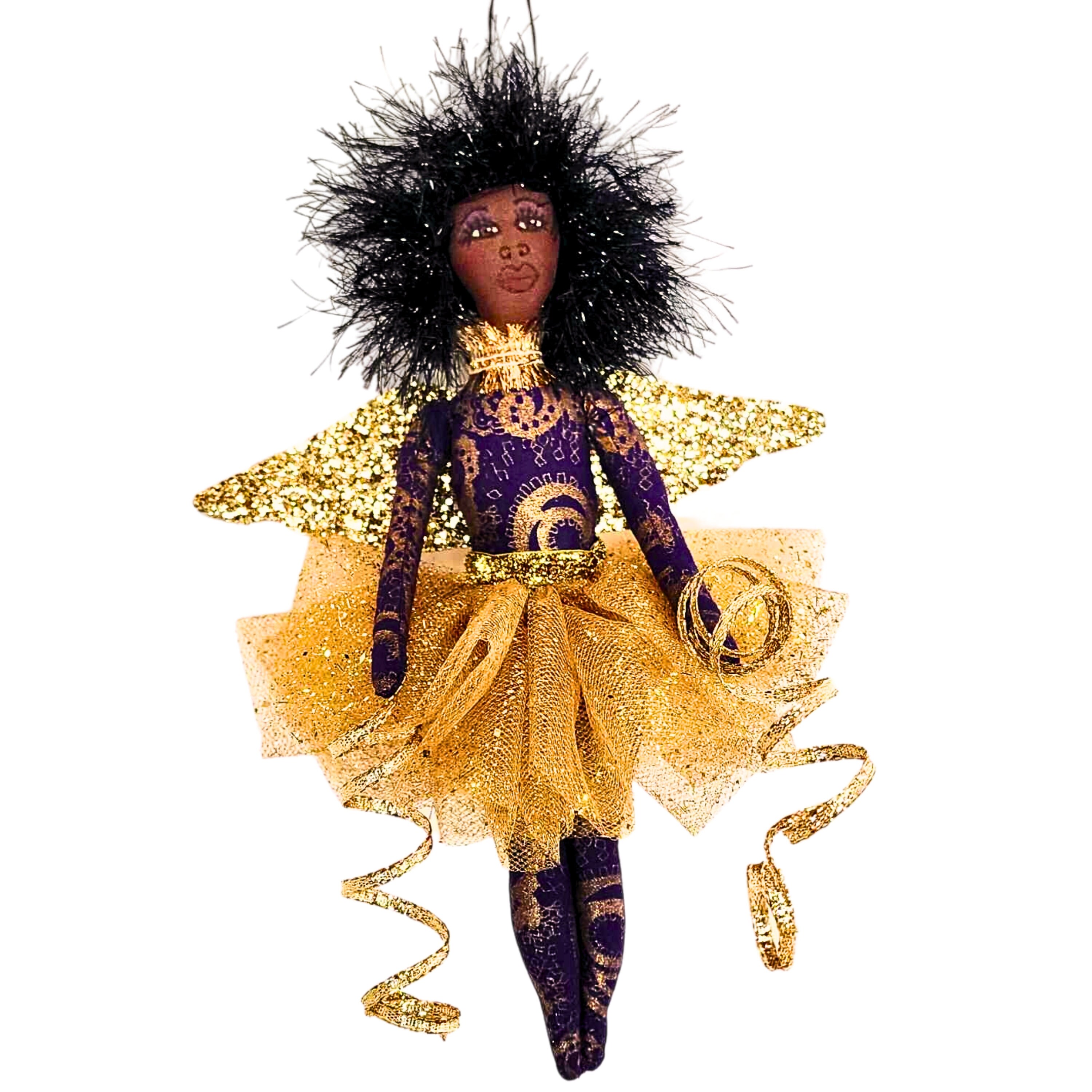 Purple Black Angel Doll Handmade African American Angel Cloth Doll ...