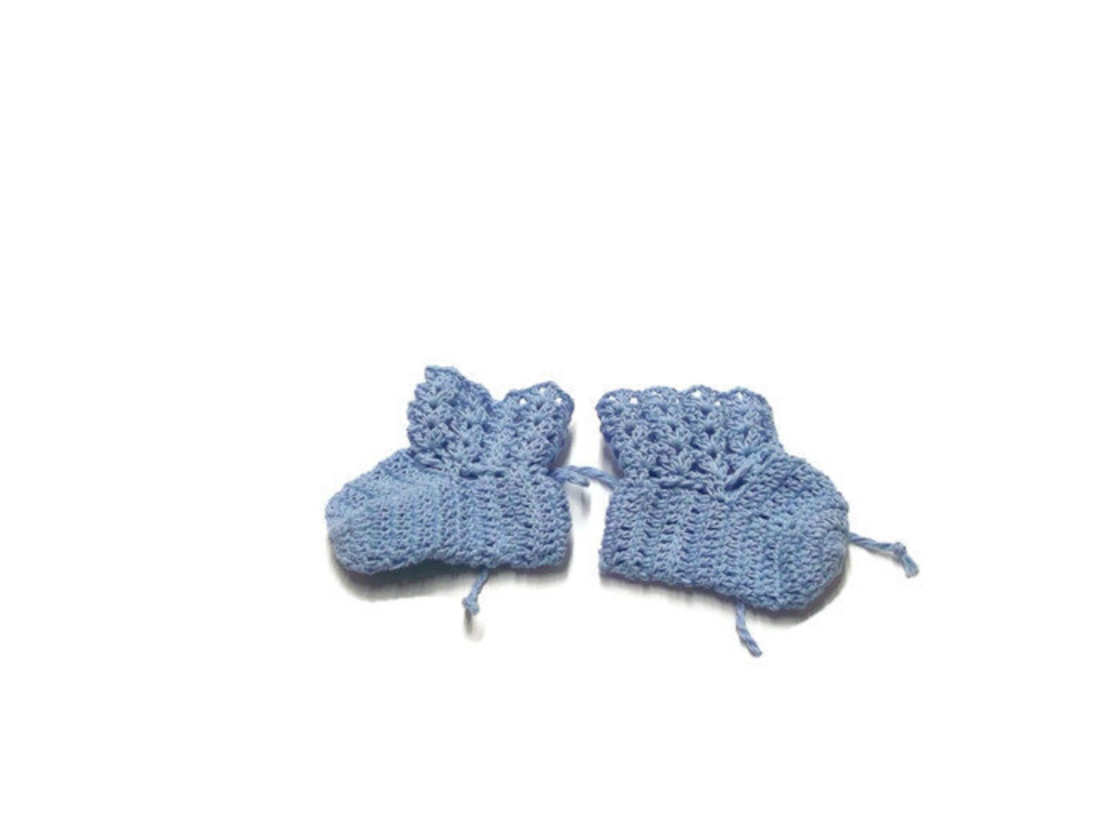 Baby Booties Light Blue Baby Shoes Crochet Booties 3" Newborn Shoes ...