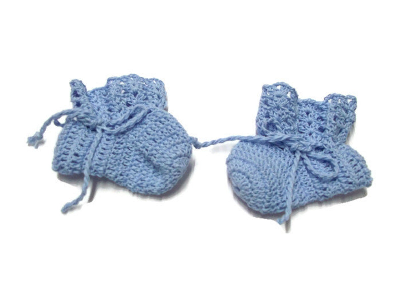 Baby Booties Light Blue Baby Shoes Crochet Booties 3" Newborn Shoes ...