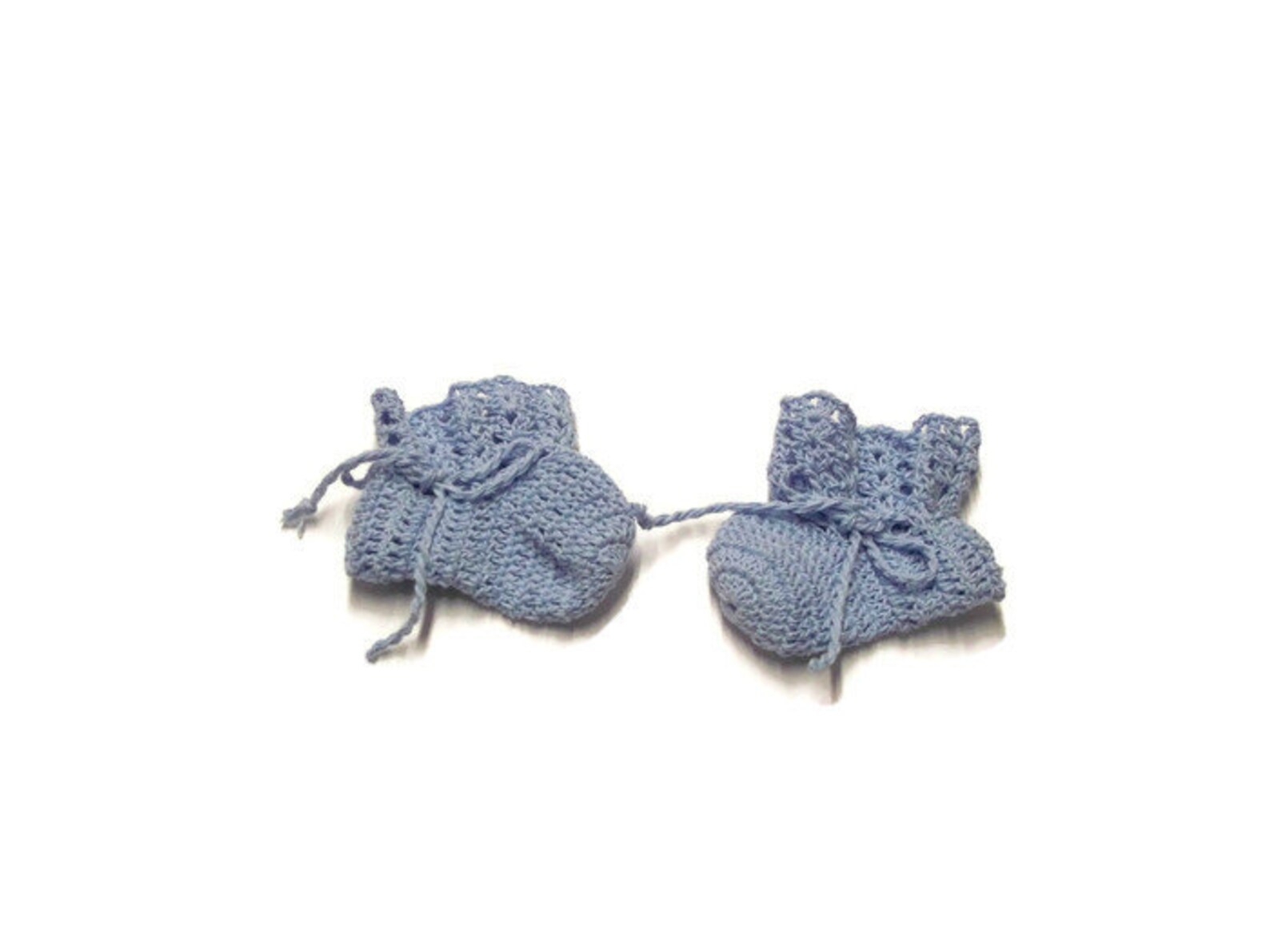 Baby Booties Light Blue Baby Shoes Crochet Booties 3" Newborn Shoes ...