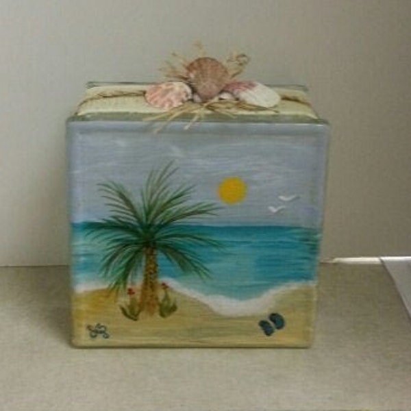 Hand Painted Glass Block - Etsy