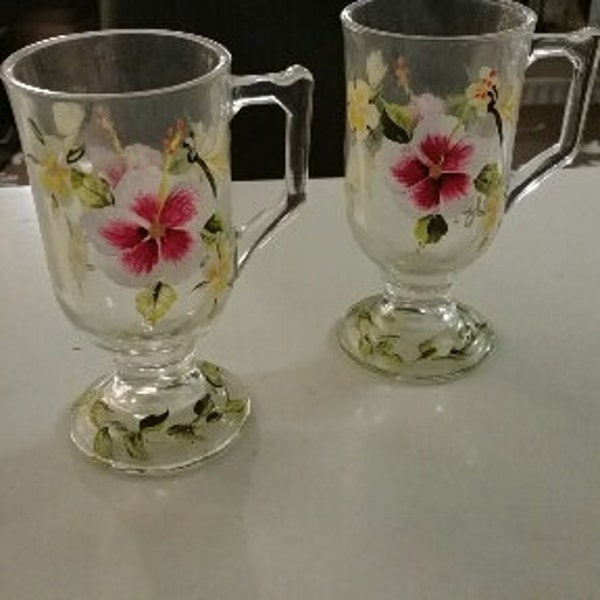 Painted Glass Mug - Etsy