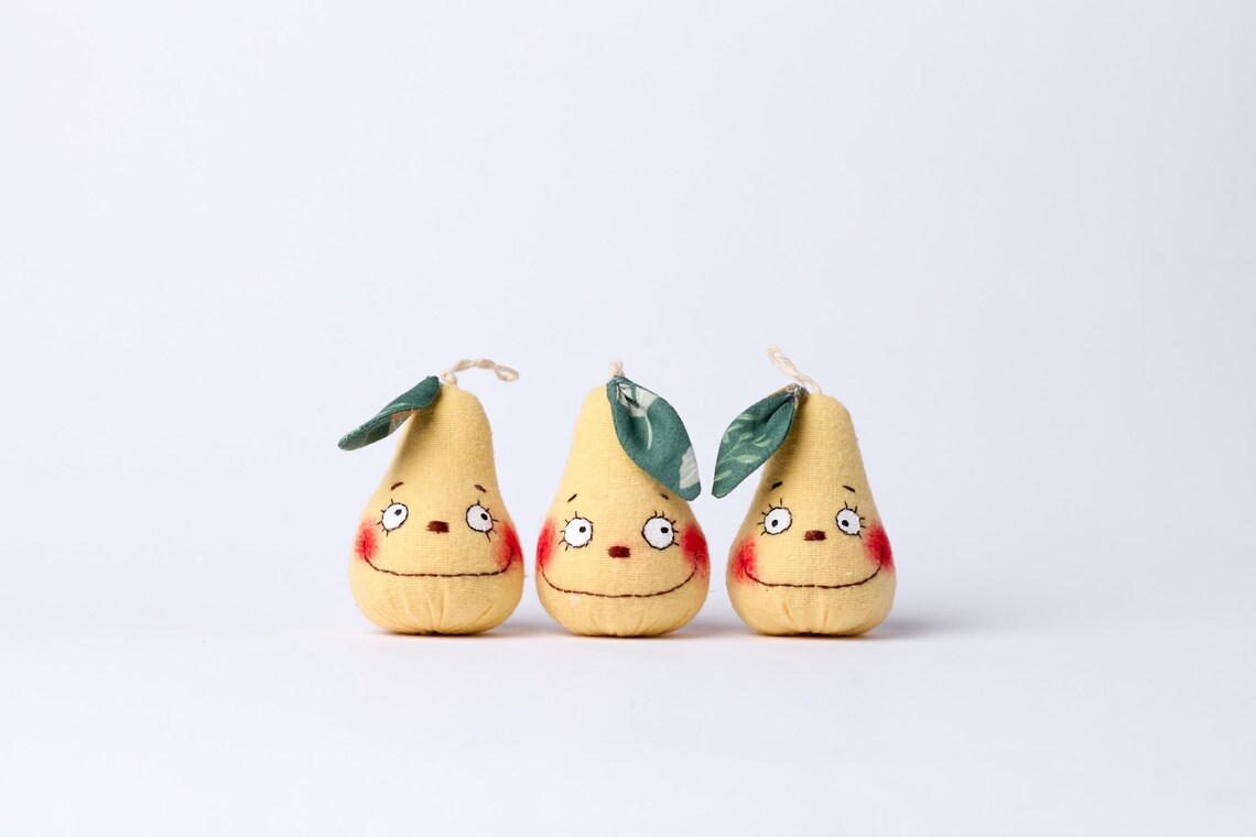 Textile Pear Toy - Stuffed Toy Fruit - Imaginative Play - Etsy