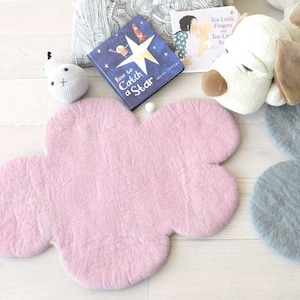 Cloud Rug, SOFT PINK Felt Rug, Nursery Rug, Grey Rug, Felted Rug, Kids ...