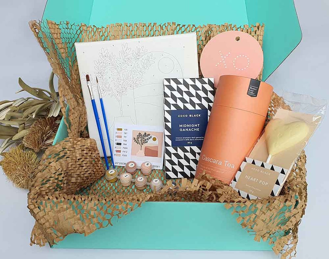 Paint Kit Gift Box Self Care Gift Box Paint by Numbers 'PAINT and Sip ...