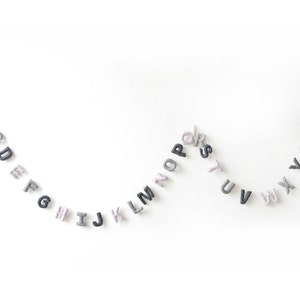 Grey ABC Garland. Alphabet Garland. Nursery Wall Decor. Educational Toy ...
