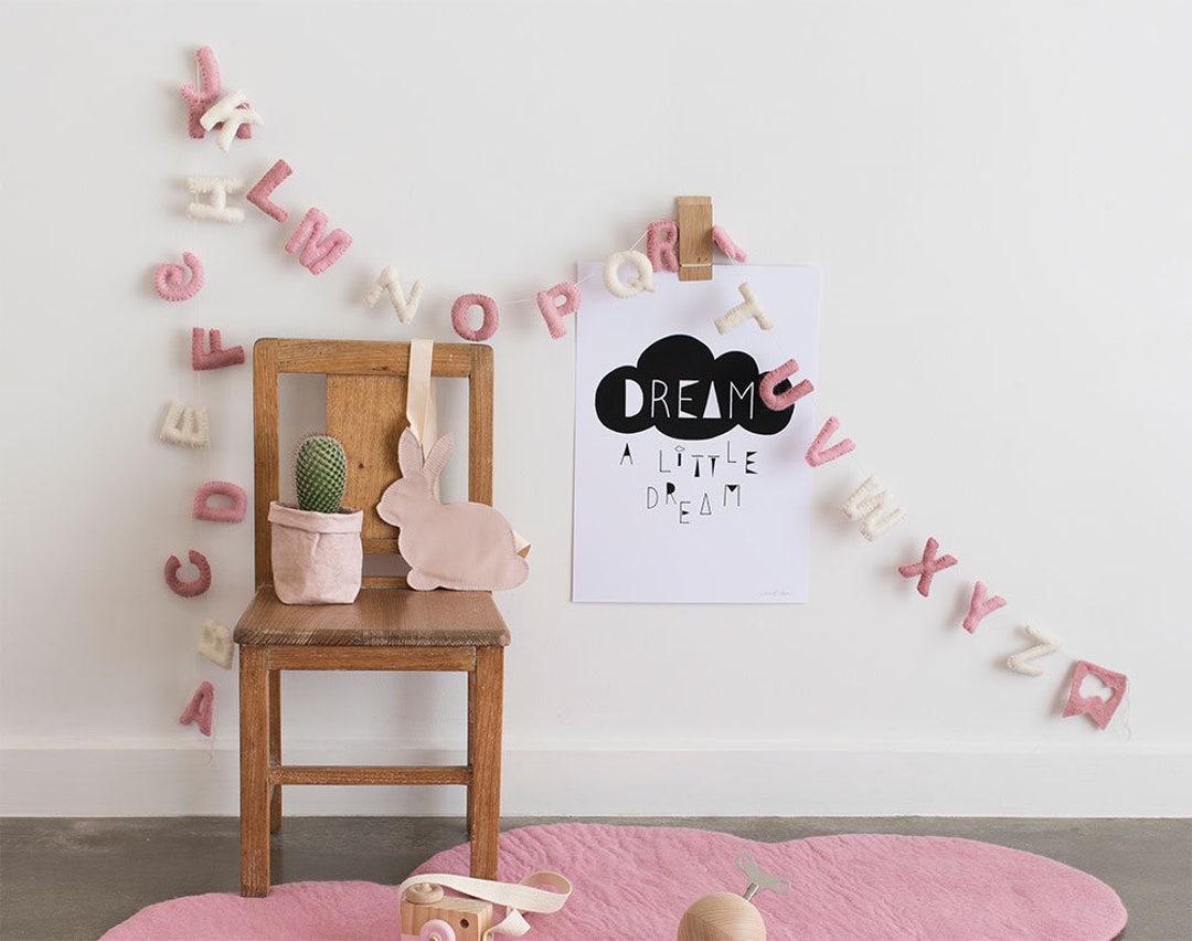 Pink ABC Garland. Alphabet Garland. Nursery Wall Decor. Educational Toy ...