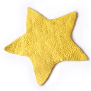 STAR Felt Rug, Black Yellow PINK, Felt Rug, Kids Decor, Kids Rug ...