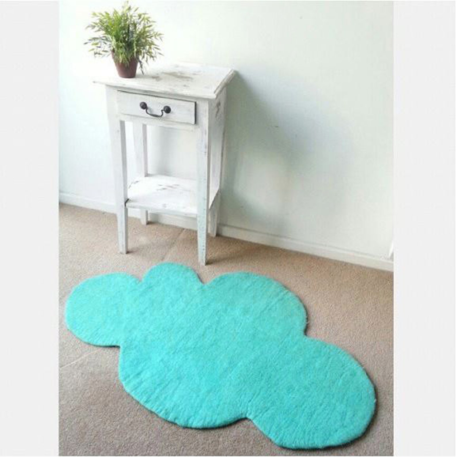Felt CLOUD RUG LARGE Felt Rug mint Aqua Nursery Rug - Etsy UK