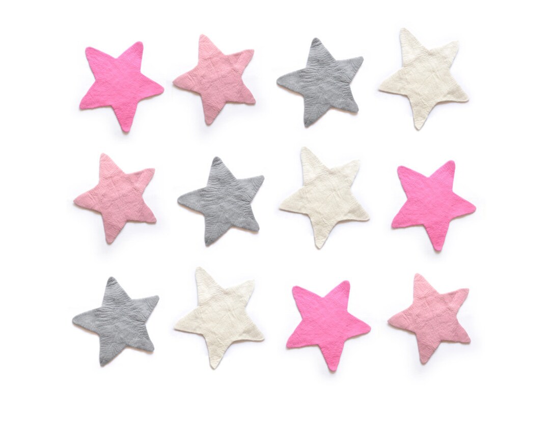 STAR Felt Rug, Grey Pink Soft Pink WHITE, Felt Rug, Kids Decor, Kids ...