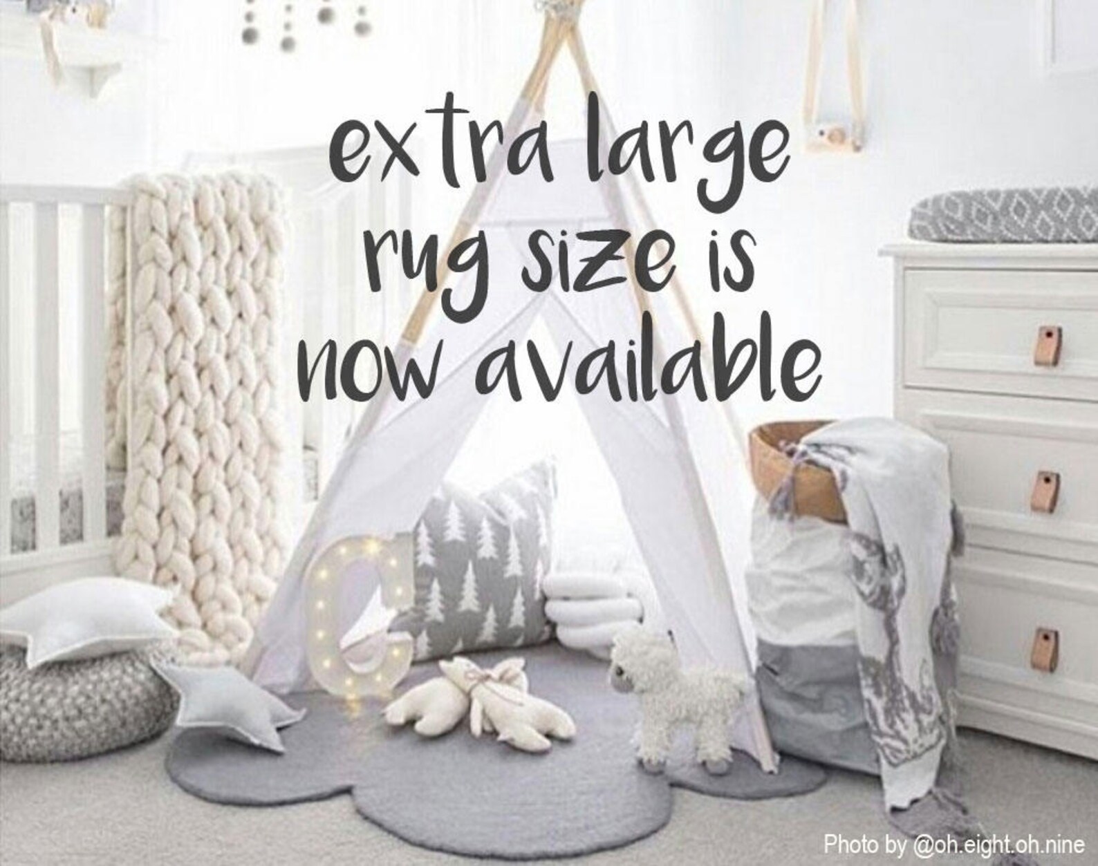 CLOUD RUG Extra LARGE Felt Rug grey Nursery Rug | Etsy