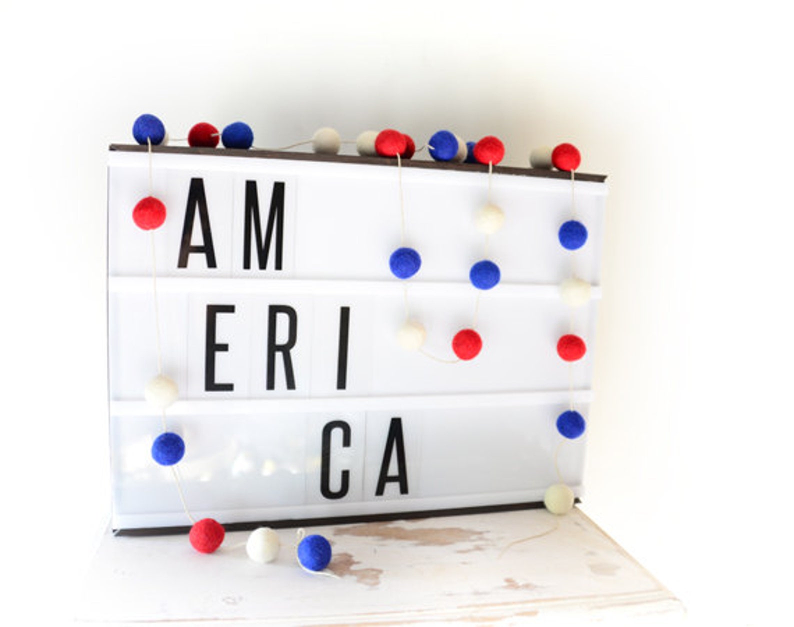 Red Blue White CAPTAIN Felt Ball Garland. Boys Room Decor. 2 - Etsy