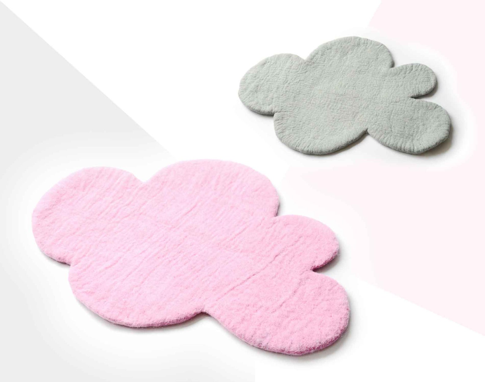Cloud Rugs SOFT PINK & GREY Rugs Felted Rug Nursery Rug | Etsy