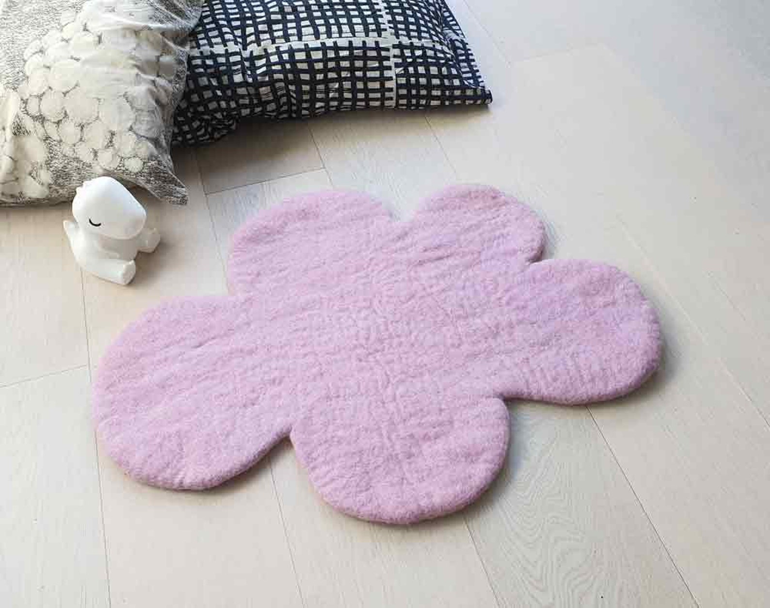 CLOUD RUG Pale PINK Felt Rug Nursery Rug Felted Rug Kids | Etsy