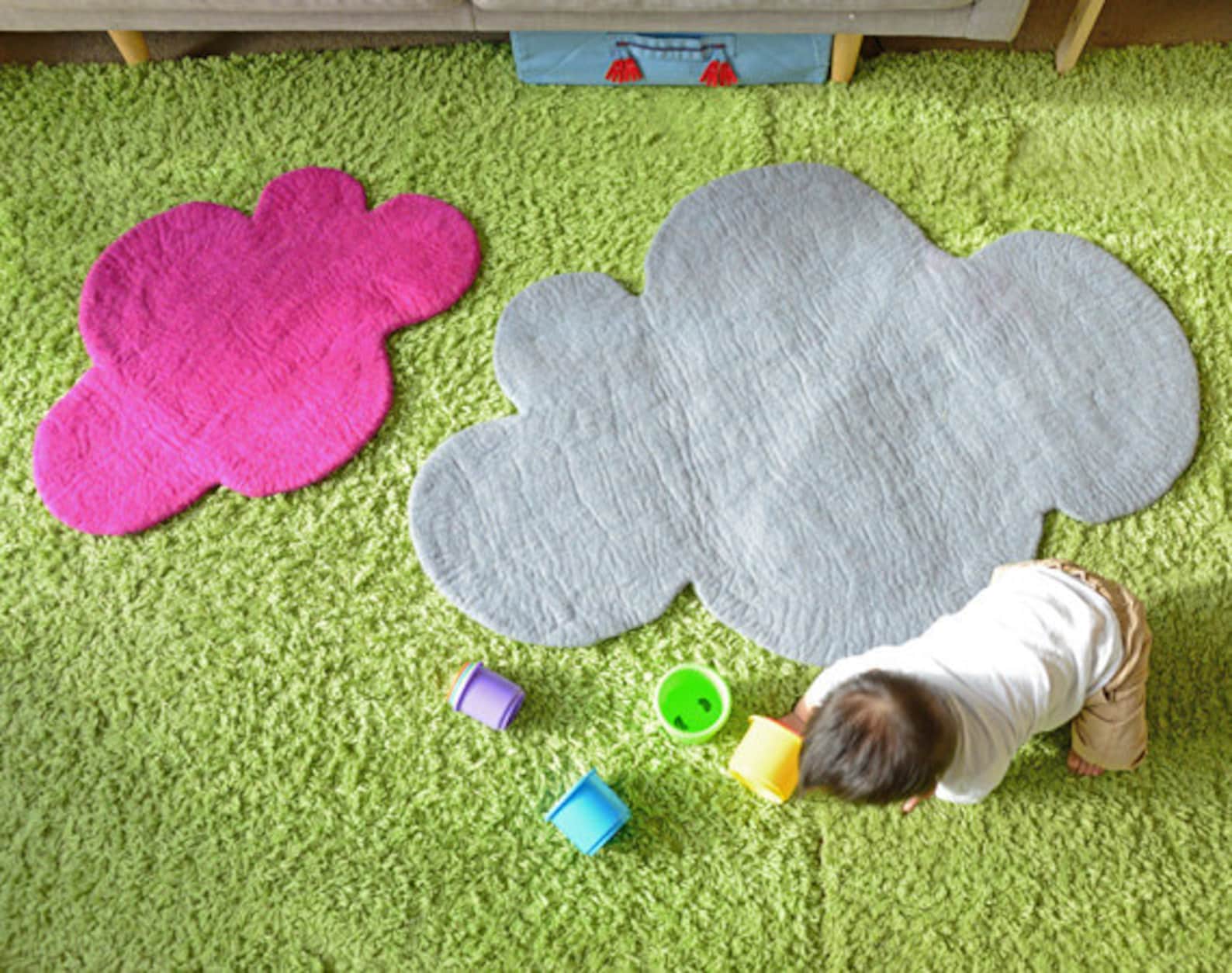 Felt CLOUD RUG LARGE Felt Rug mint Aqua Nursery Rug - Etsy UK