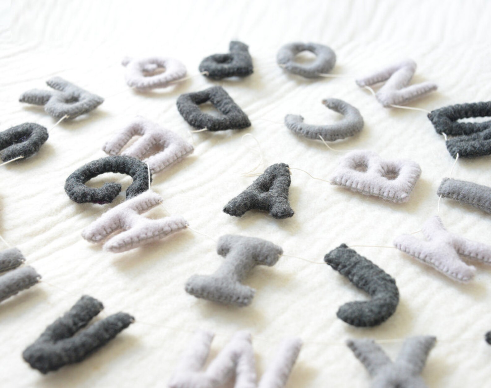 Grey ABC Garland. Alphabet Garland. Nursery Wall Decor. - Etsy UK
