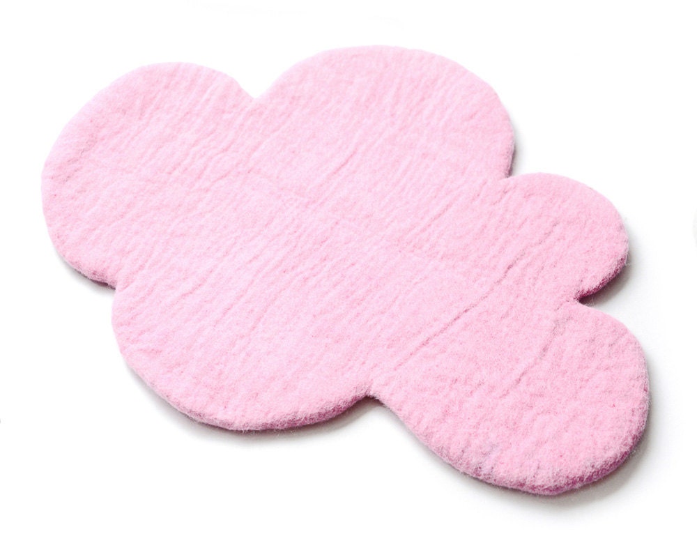 Cloud Rug SOFT PINK Felt Rug Nursery Rug Grey Rug Felted | Etsy