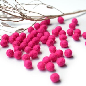1cm HOT PINK Felt Balls X50 Felt Ball 1cm to 1.5cm. Wool. Felt Beads ...