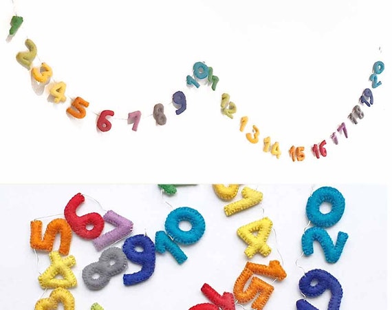Numbers Garland 1 to 20 Felt Garland. 123 Educational Gift. | Etsy UK
