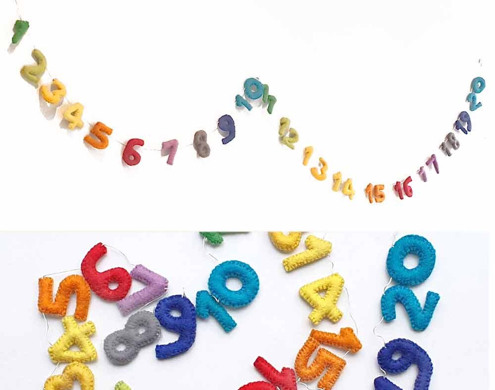 Numbers Garland 1 to 20 Felt Garland. 123 Educational Gift. Montessori ...
