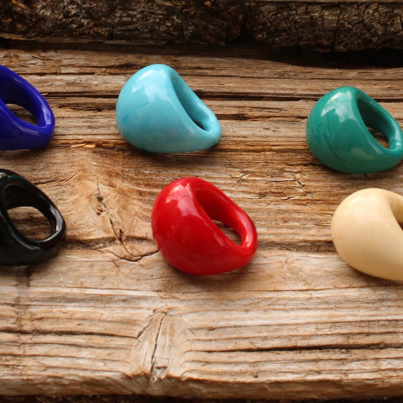 Glass Ring With Colors - Etsy