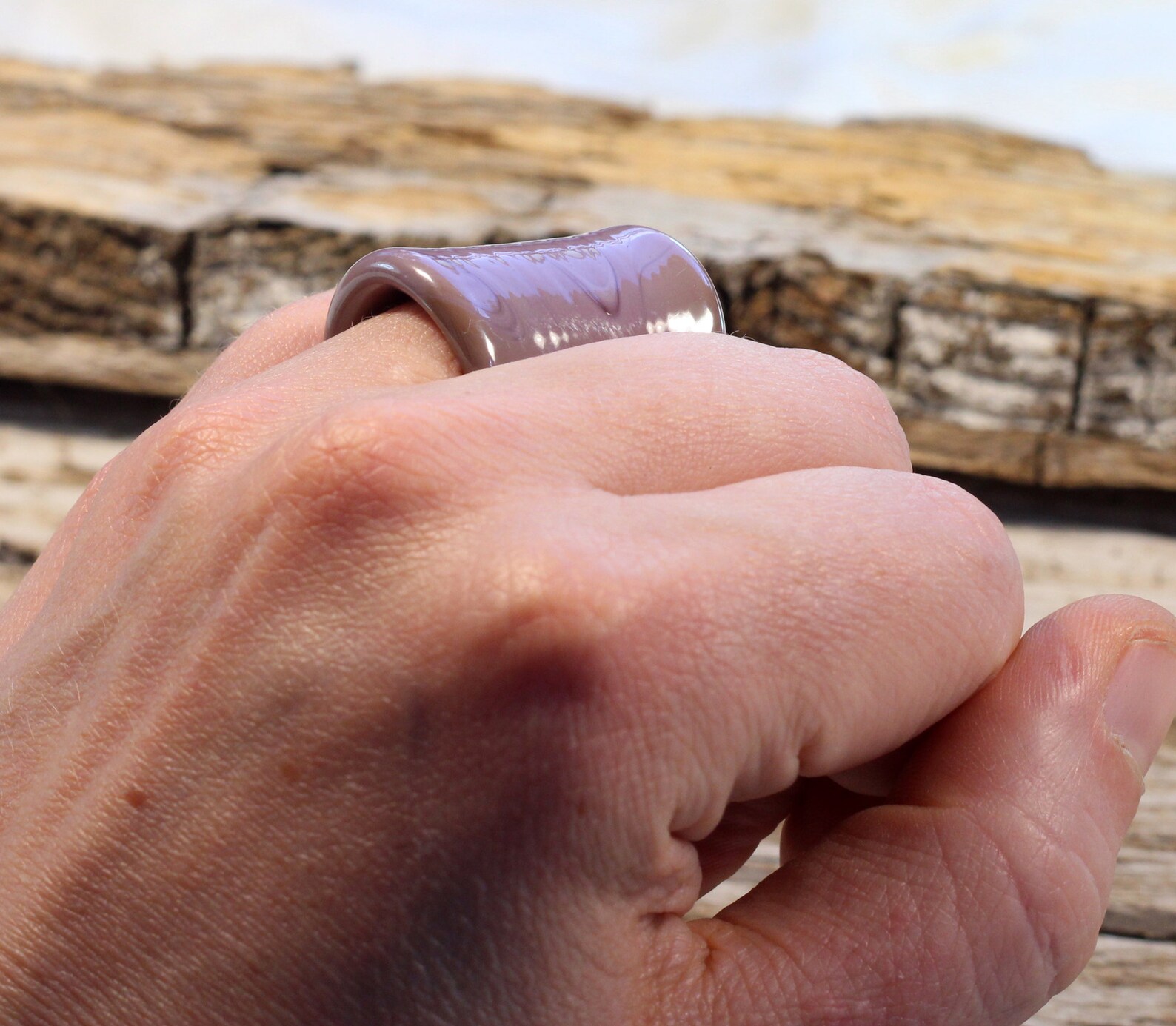 Murano Glass Ring-glass Rings-medium FLAT Ring- Lampwork Ring--venetian ...