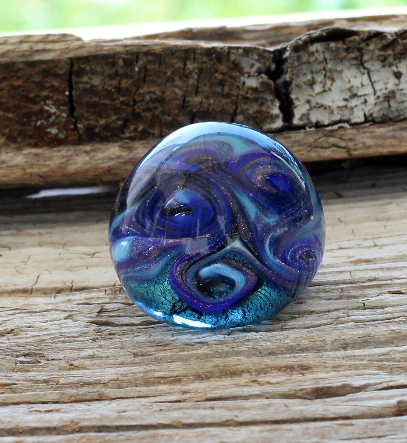 Murano Glass Ring-big Glass Rings- BIG BULB RING With Aventurine ...