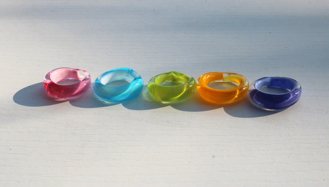Murano BAND Ring-small Glass Rings- BAND Ring-stackable Rings Lampwork ...