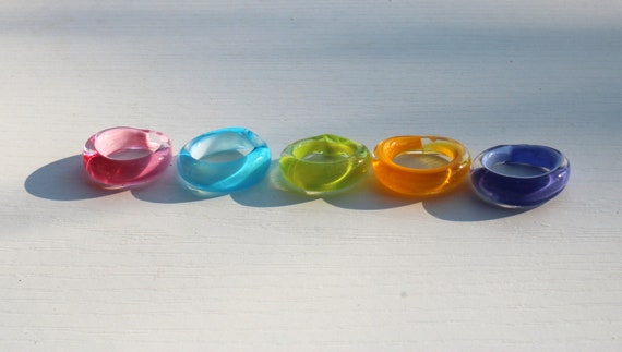 Murano BAND Ring-small Glass Rings BAND Ring-stackable Rings - Etsy