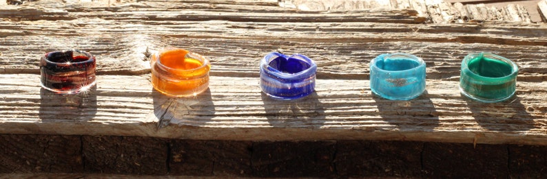 Murano Glass Ring-small Glass Rings BAND RING Lampwork - Etsy