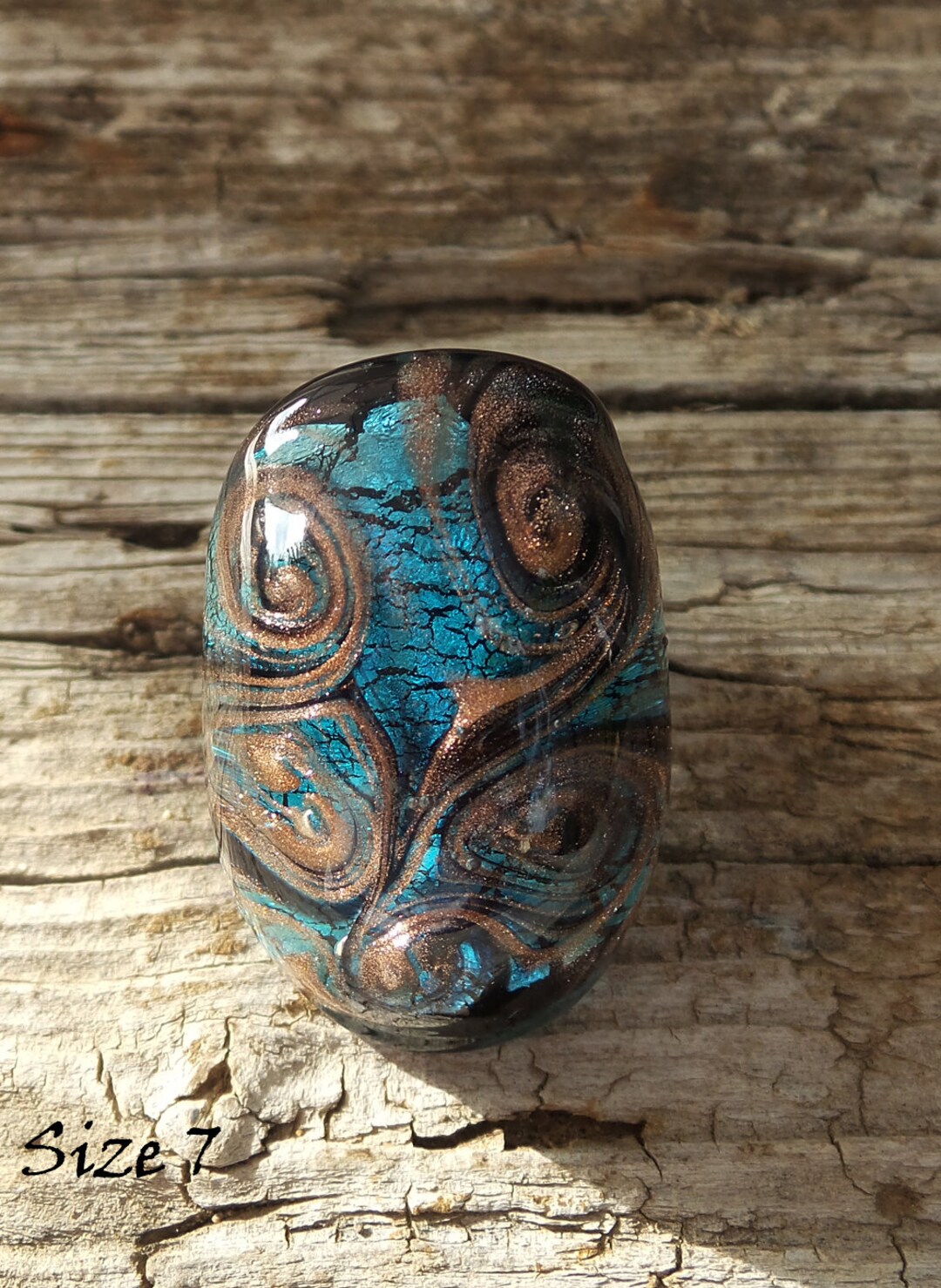 Murano Glass Ring-lampwork Ring-venetian Glass Jewelry-glass Ring-blue ...