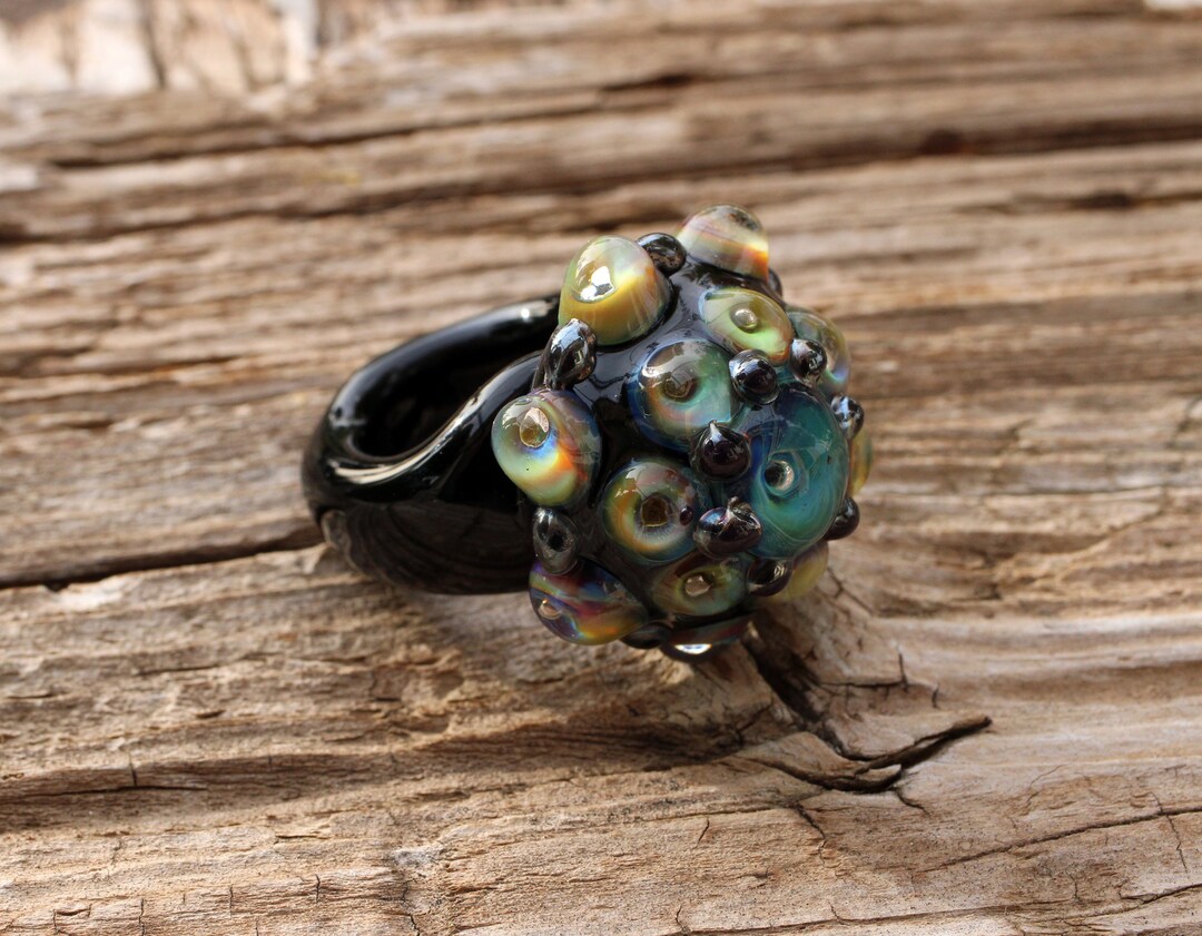 Murano Glass Ring-glass Rings- Lampwork Ring-dotted Glas Ring-glasringe ...