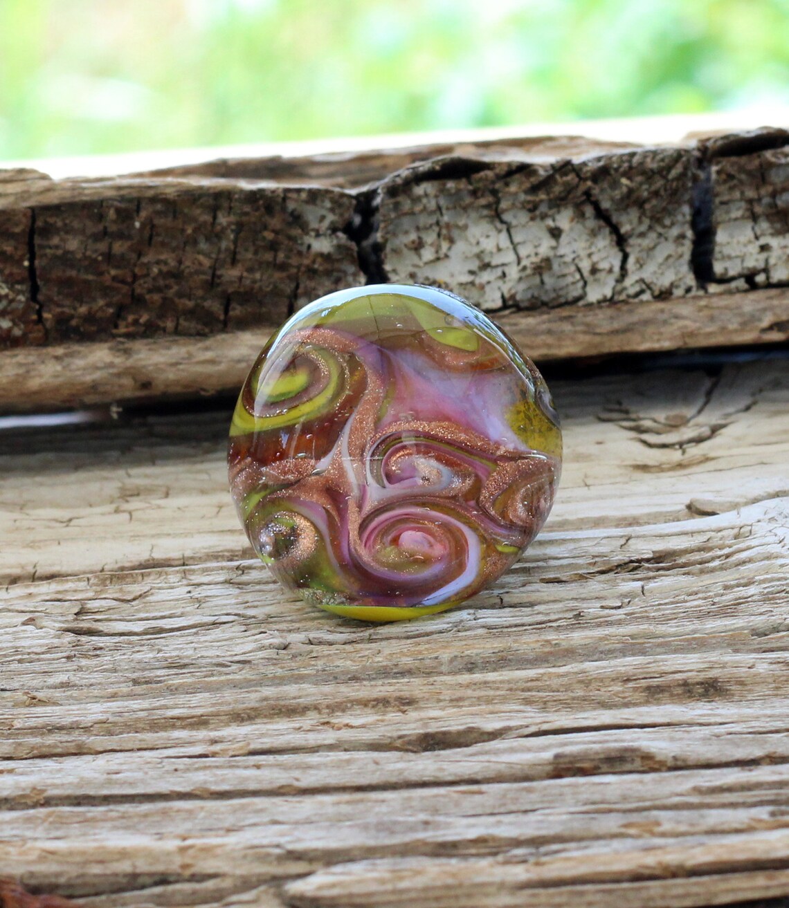 Murano Glass Ring-big Glass Rings- BIG BULB RING With Aventurine ...