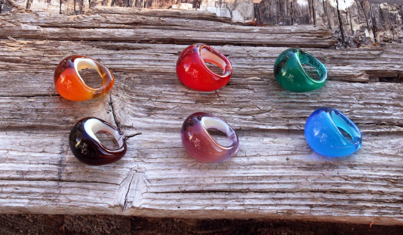 Murano Glass Ring- Glass Rings- SMALL BULB RING- Lampwork Ring-venetian ...