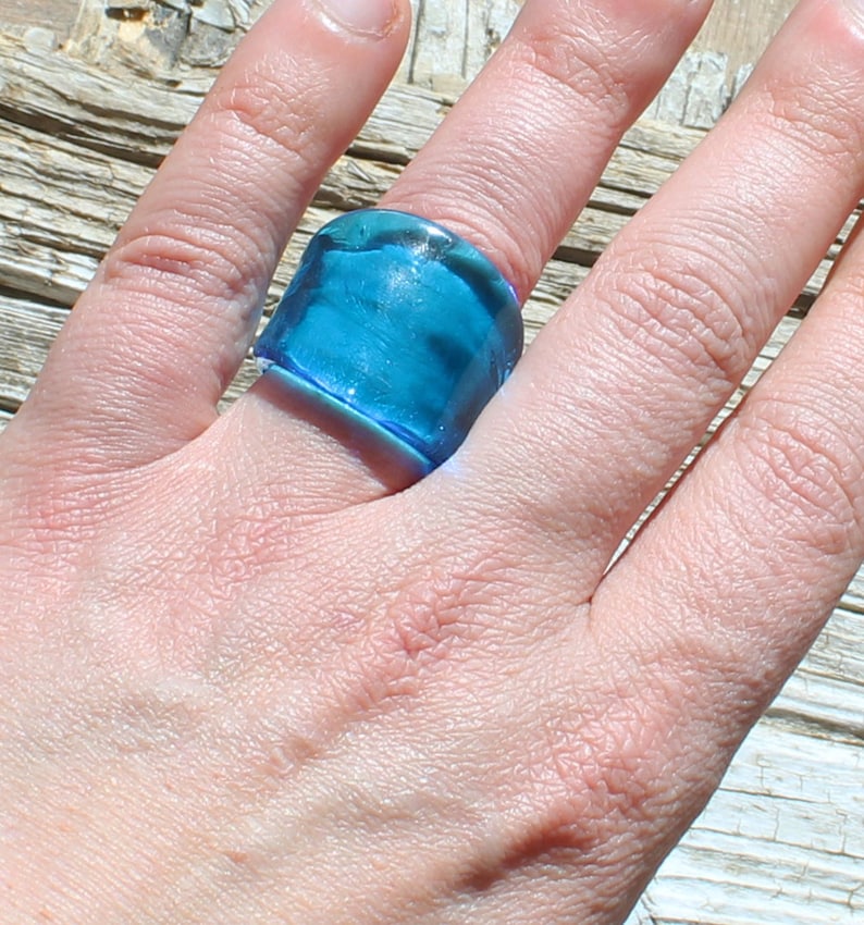 Murano Glass Ring-glass Rings Lampwork Ring-small FLAT - Etsy