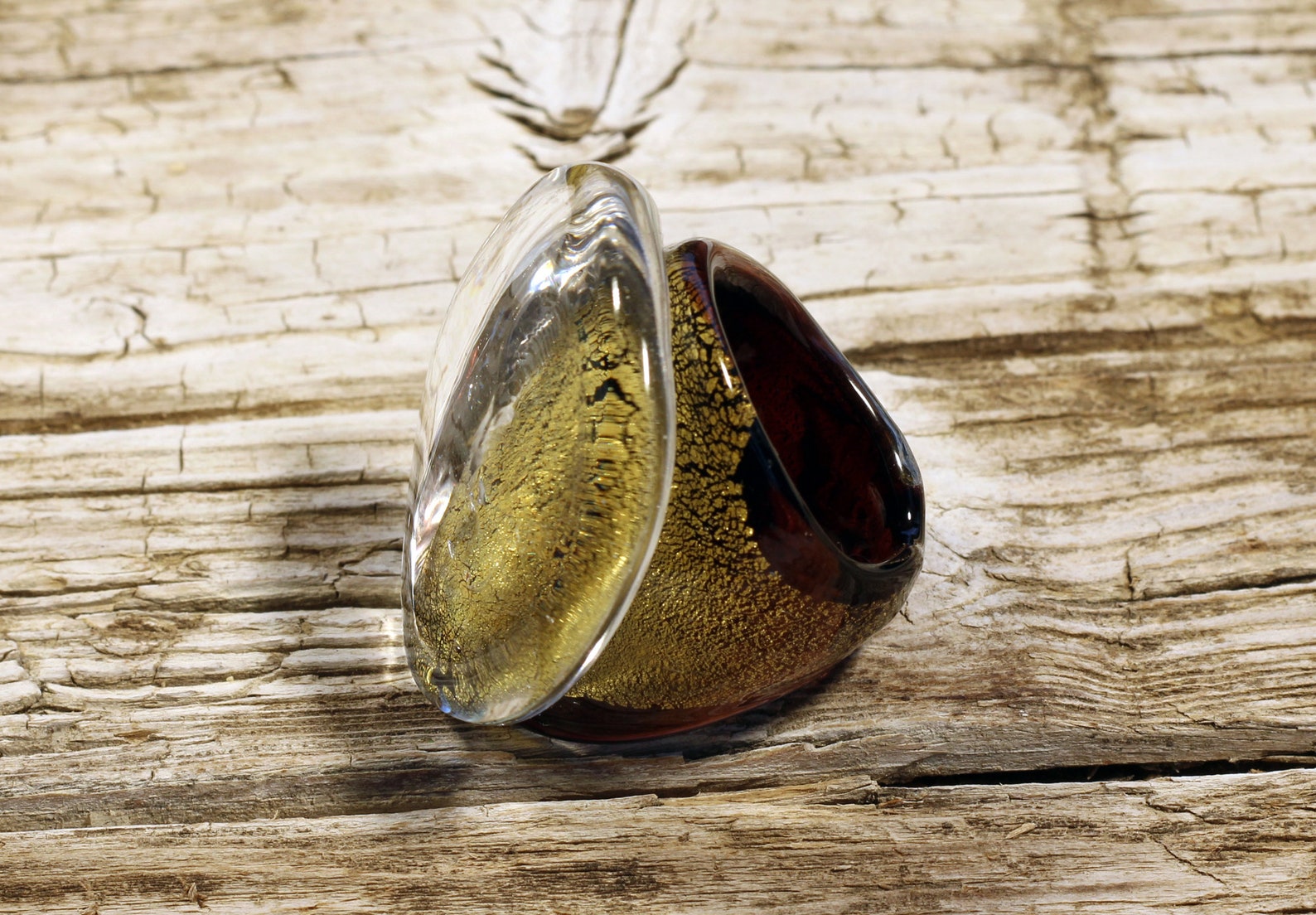 Murano Glass Ring-big Glass Rings- Lampwork Ring-venetian Glass Ring ...