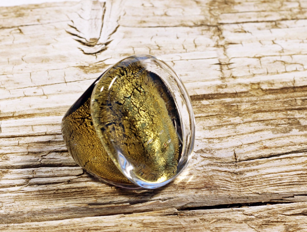 Murano Glass Ring-big Glass Rings- Lampwork Ring-venetian Glass Ring ...