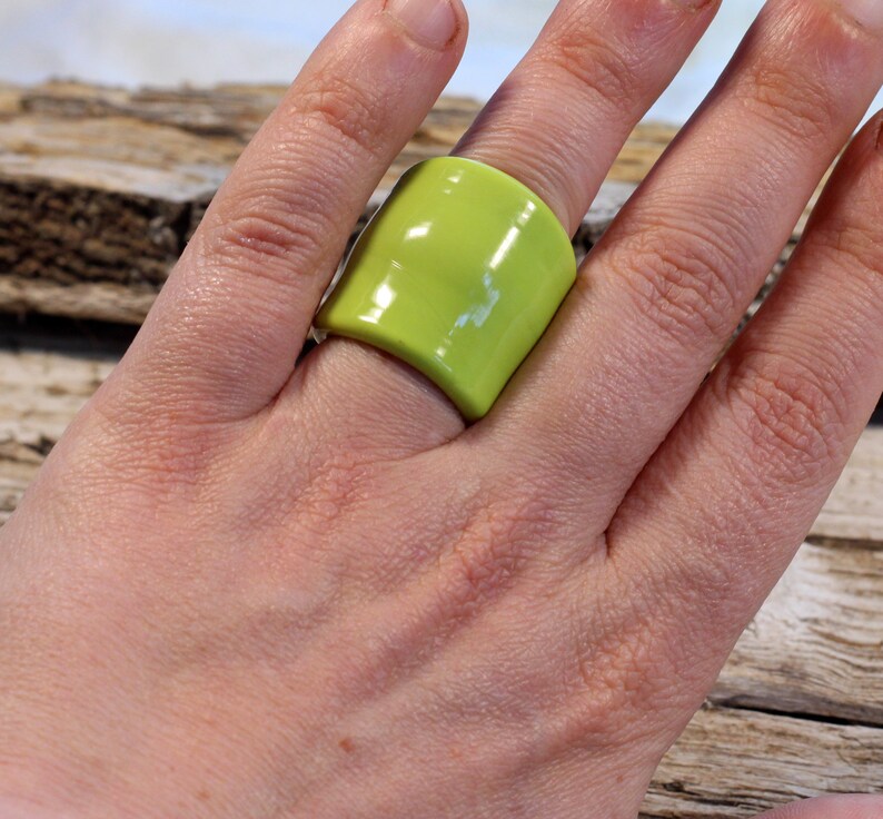 Murano Glass Ring-glass Rings-medium FLAT Ring- Lampwork Ring--venetian ...