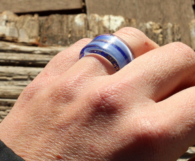 Murano Glass Ring-small Glass Rings BAND RING Lampwork - Etsy