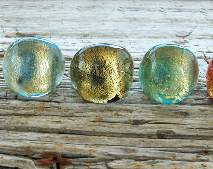 Murano Glass Ring-big Glass Rings- BIG BULB RING With Gold Leaf ...
