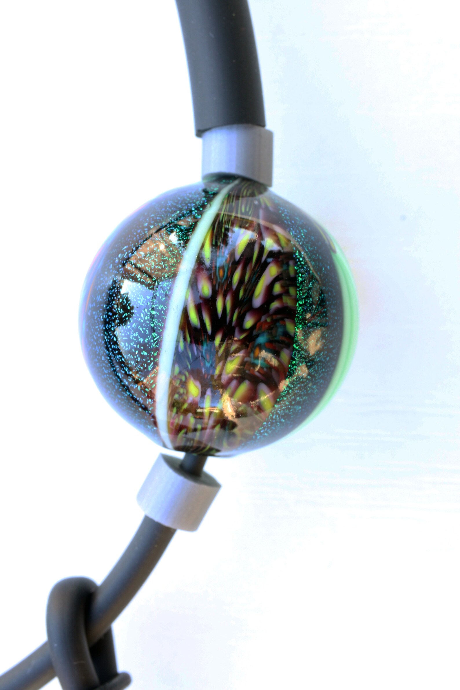 Murano glass necklace with unique hollow beads lampwork glass | Etsy