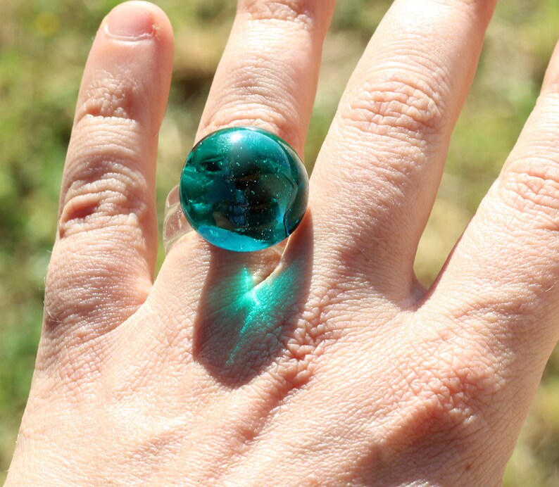 Murano Glass Ring-glass Rings Lampwork Ring Glass - Etsy